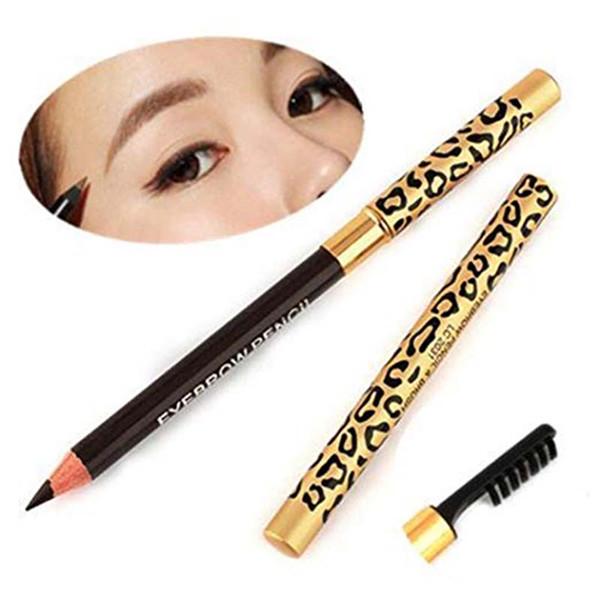 5 Colors Eyebrow Pencil Makeup Tools Long Lasting Leopard Print ...