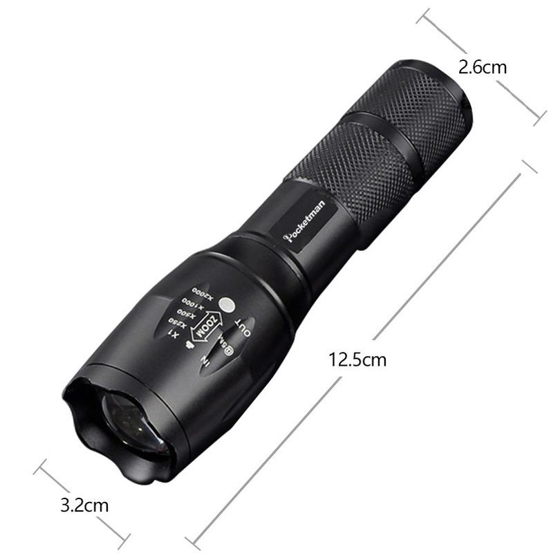 Buy LED Flashlight XM-L T6 Light Zoomable Life Waterproof 5-Mode Light ...