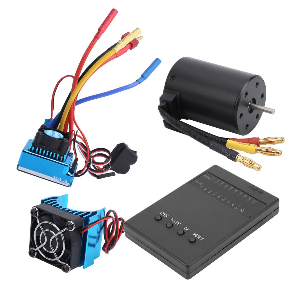 Buy 3650 Motor 2300KV+ 120A Brushless ESC + Program Card + Heat Sink ...