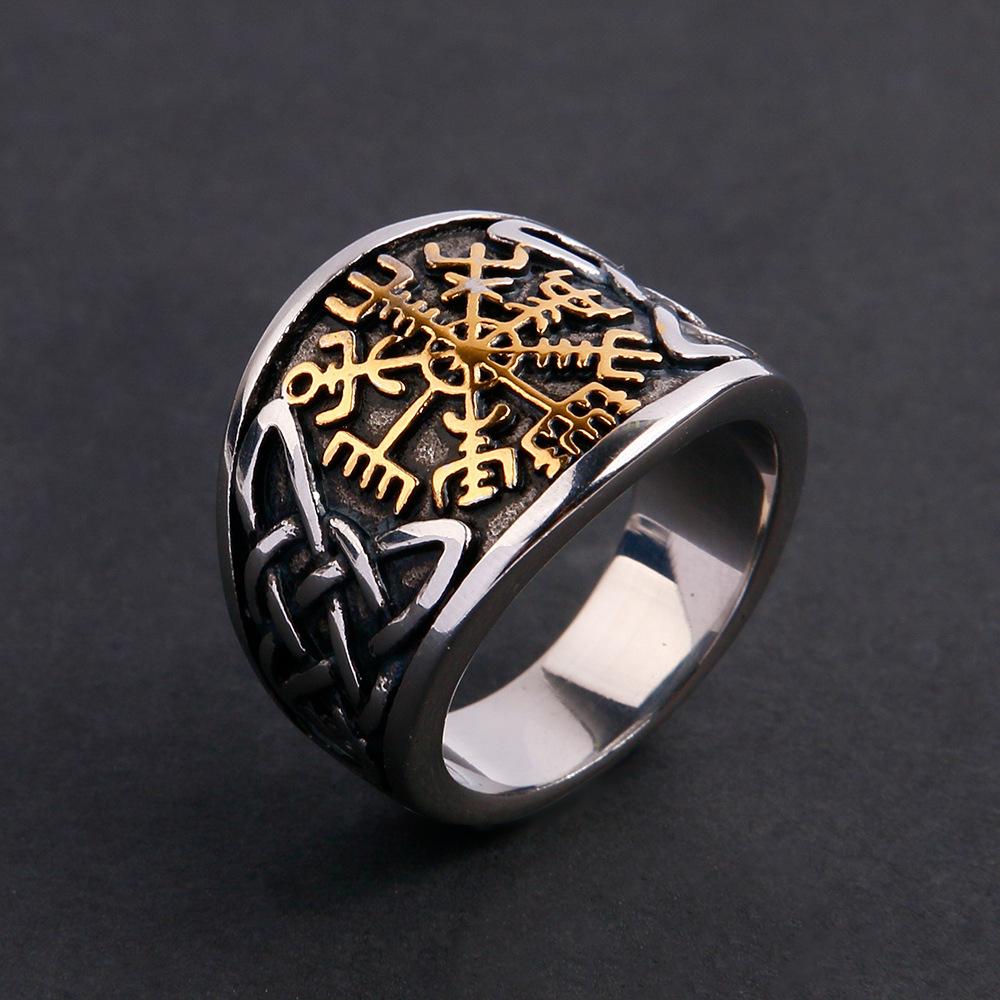 Satın alın Retro Nordic Viking Compass Symbol Celtic Knot Metal Rings ...