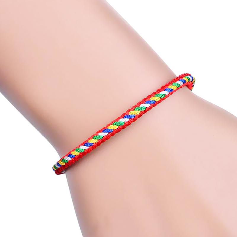 Buy Bracelet Knit Five-colored Ropes Thin Auspicious Omen Money Drawing ...