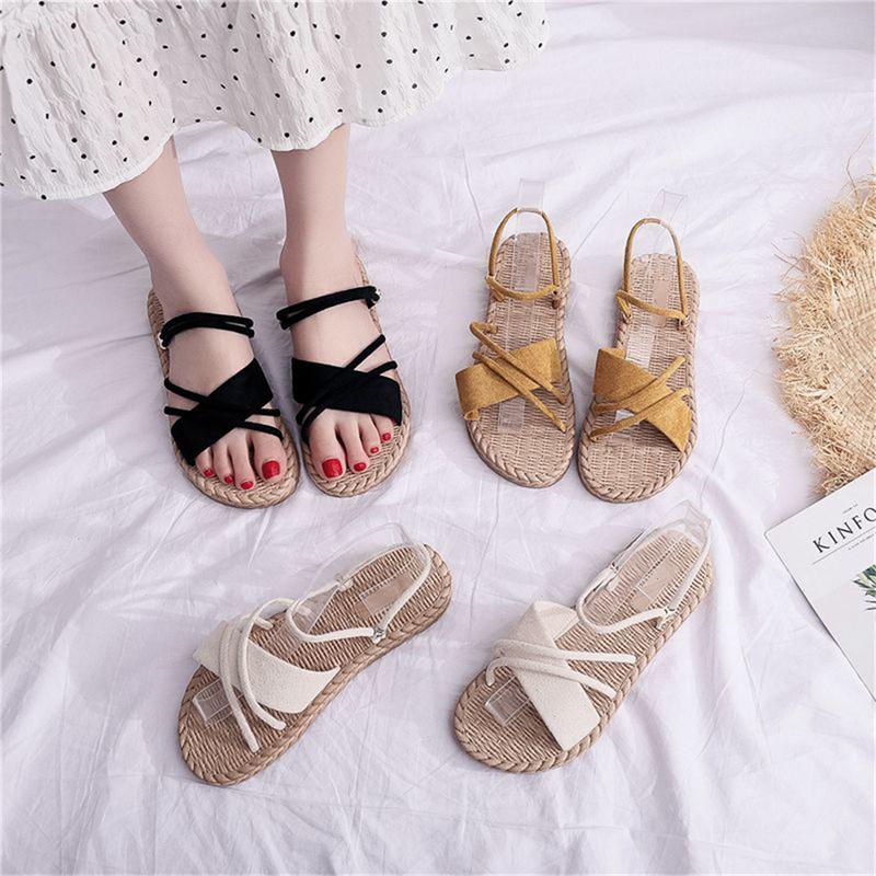 Buy Summer Women Flat Sandalias Thin Strips Gladiator Beach Sandals ...