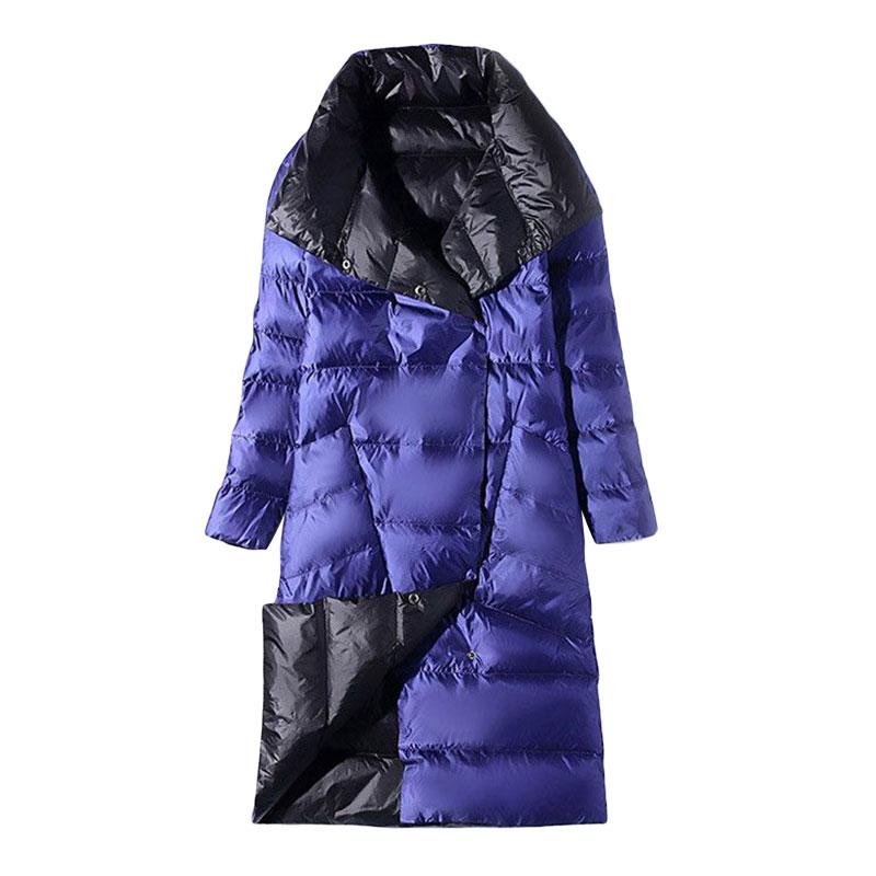 Buy Women's Mid Length Down Coat PufferLook Double Sided Down Jacket ...