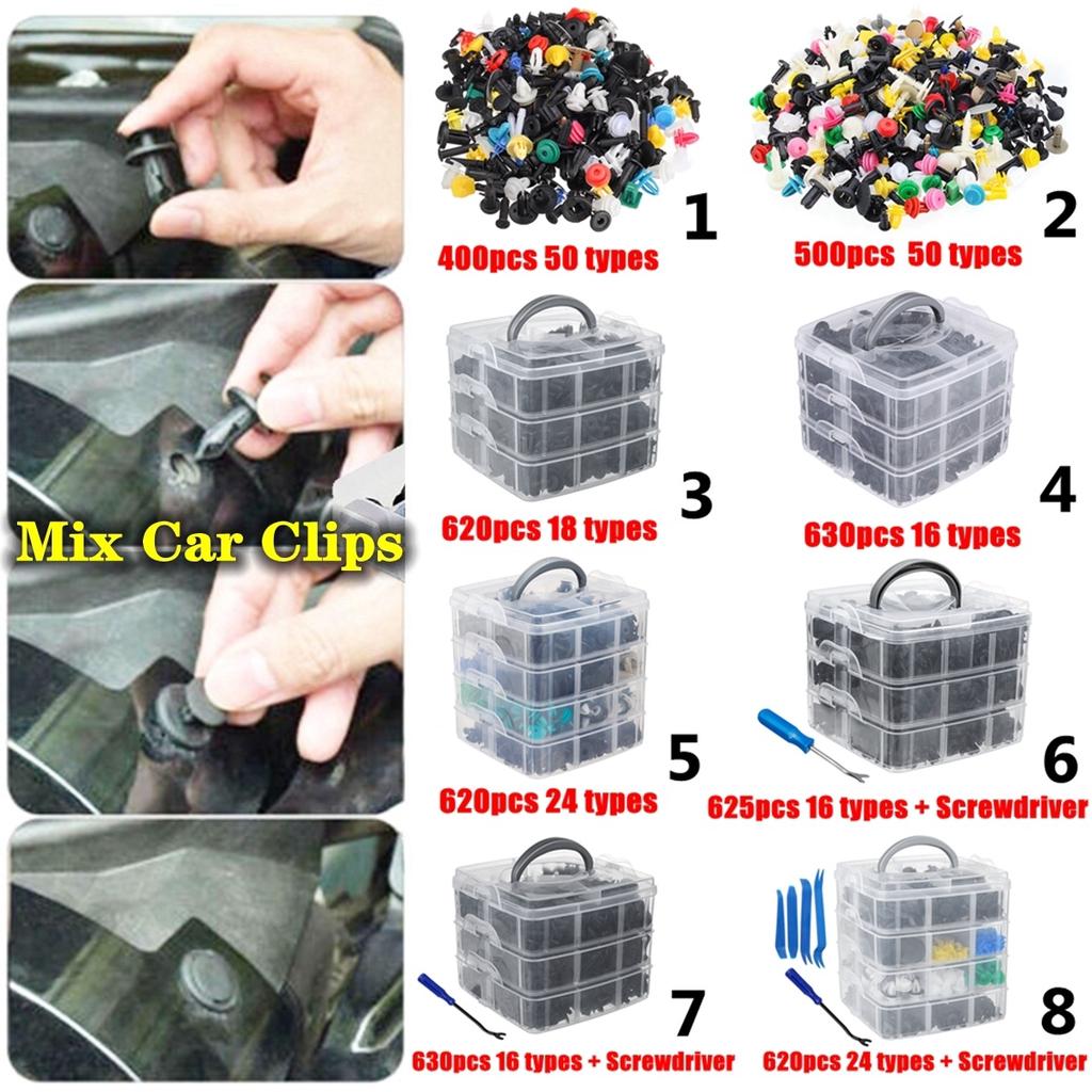 400/500/620/625/630Pcs 16/18/24/50 Types Mix Fastener Clips Plastic Car ...