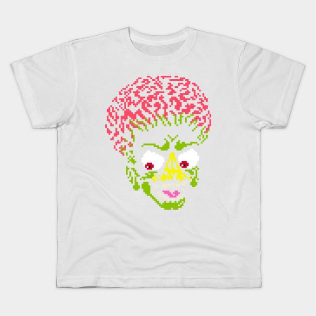 Buy Children Cartoon Mars Attacks Pixel Art Print Funny Game T Shirt ...