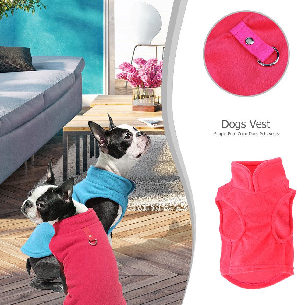 Buy Simple Pure Color Dogs Pets Vests for Puppy Small Dogs Soft Fleece ...