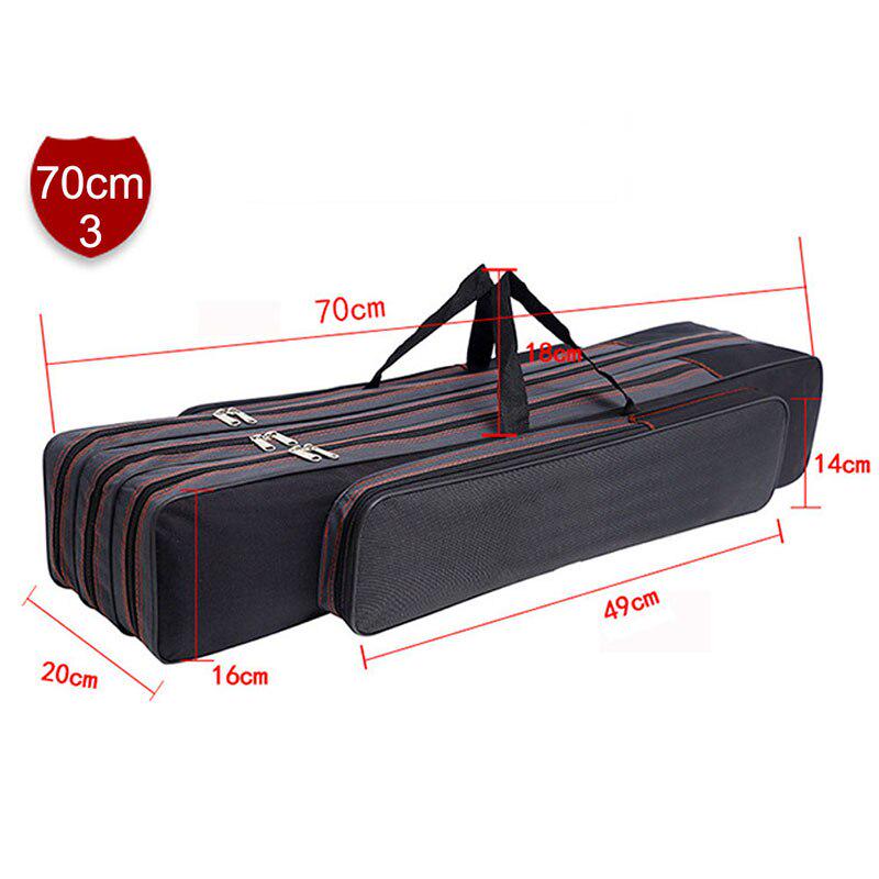 Buy 3 Layers Canvas Outdoor Fishing Rod Bag Waterproof Bags Tackle ...