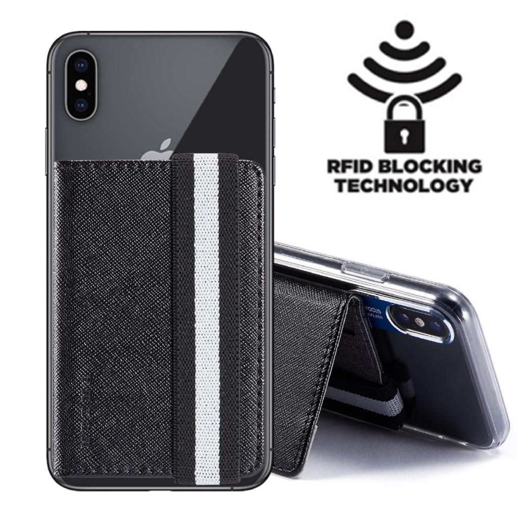 Credit Card RFID Blocking Phone Card Holder with Elastic Hand Strap ...