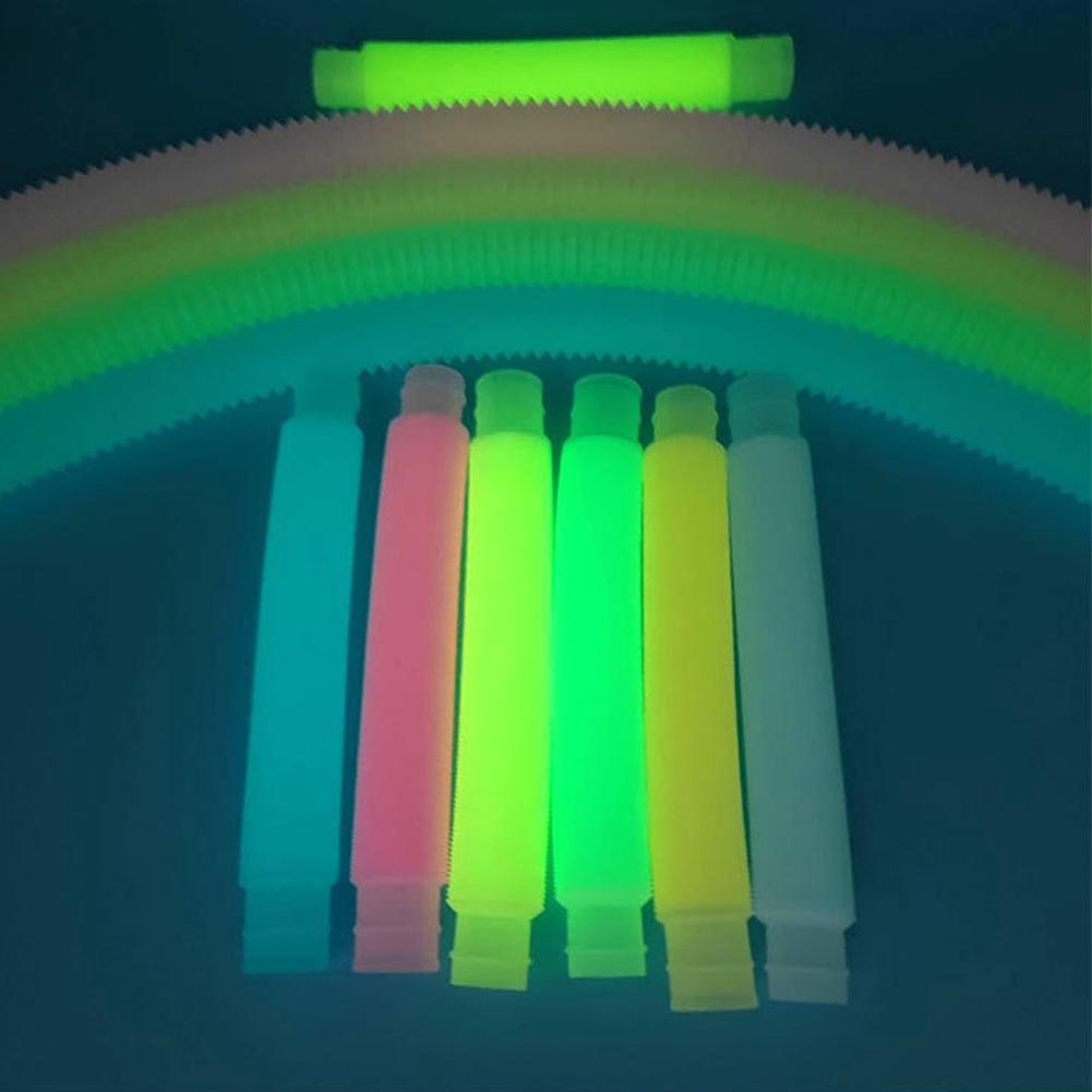 Buy Tube # 13cm Luminous Tubes Toys Stretch Plastic Tube Sensory Stress ...