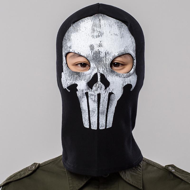 Buy Full Face Skeleton Ghost Skull Face Mask Hood Biker Halloween Props ...
