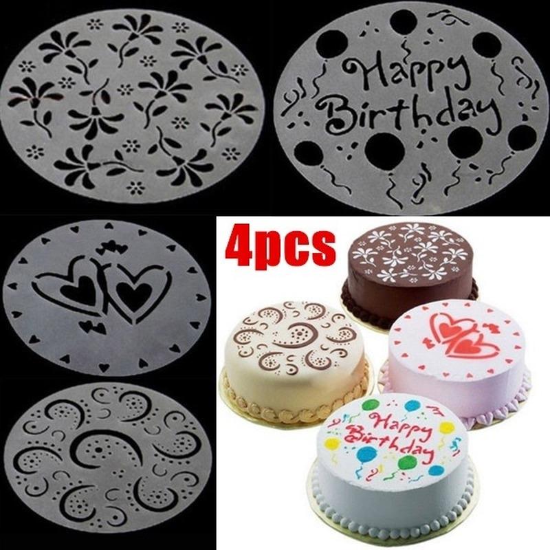 Cake Stencils Flower Spray Stencils DIY Decor Stencil Fondant Mold ...