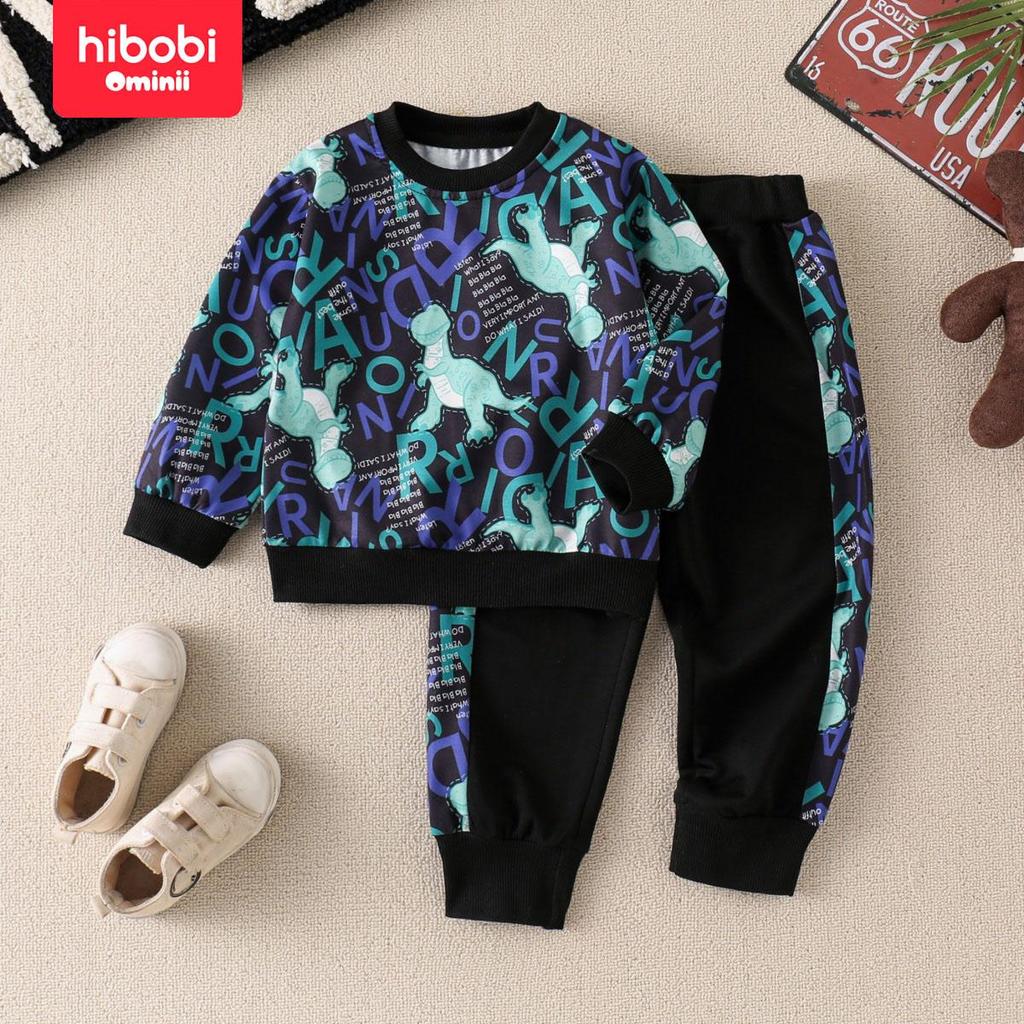 Kaufe hibobi Frühling 2-teiliger Kleinkind-Jungen-Sweatshirt mit Dinosaurier-Aufdruck und ...