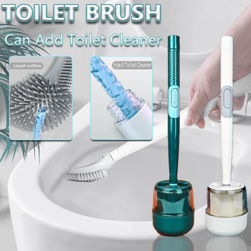 Buy Punch-Free Wall-Mounted Soft Silicone Toilet Brush No Dead Angle ...
