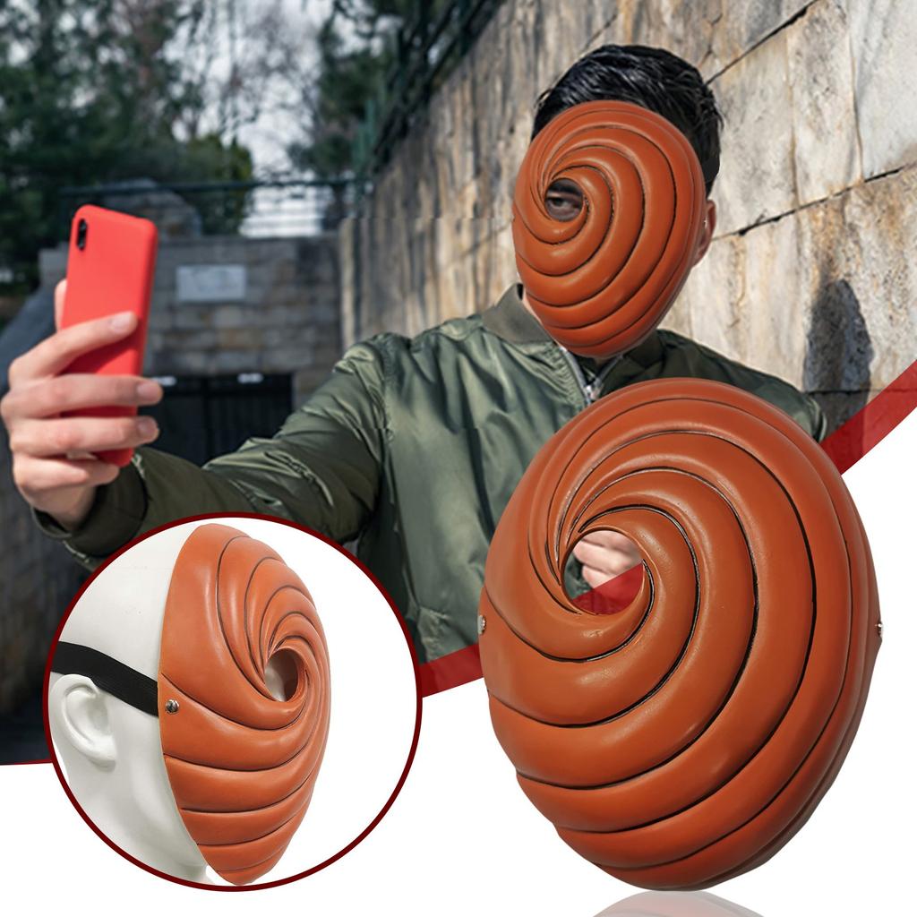 Buy (Belt)Naruto Akatsuki Obito Latex Mask Anime Cosplay Costume ...