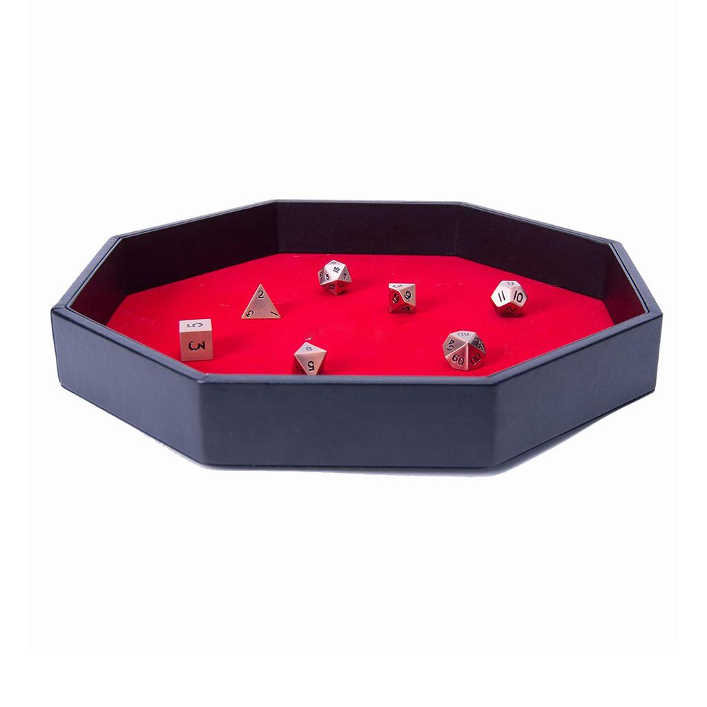 Satın alın 11.5" Portable Octagonal Dice Tray PU Leather Rolling Mat ...