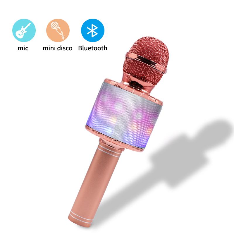 Buy 1 Piece LED Light Flashing Microphone 858L Bluetooth Wireless ...