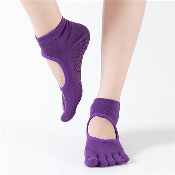 Buy Ladies Dispensing Non-Slip Yoga Socks Backless Pilates Exercise ...
