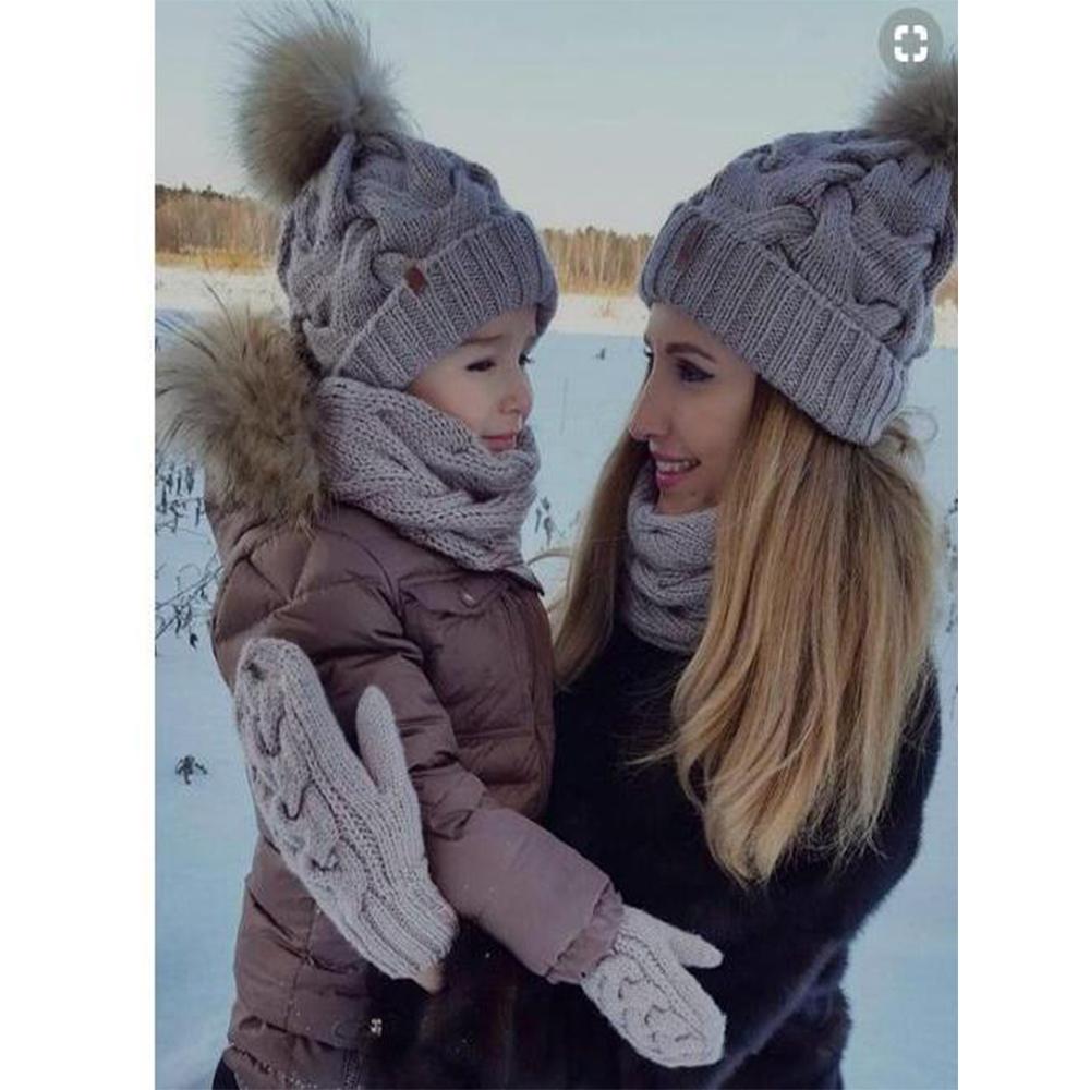 Buy Hemp Flower Parent-child Pullover Knitted Hat Autumn and Winter ...