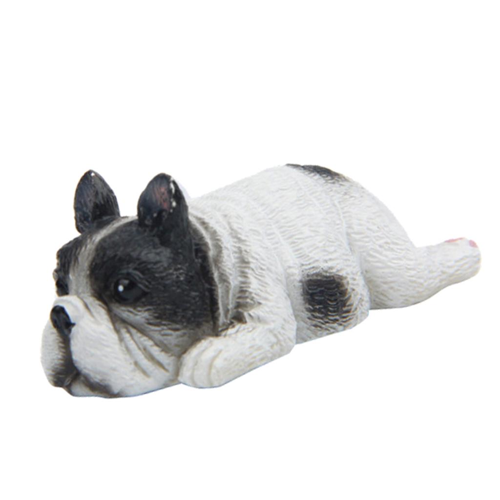 Resin Colorful Cute Vivid Mini Dog Figurine with Lying Pose Black uygun ...