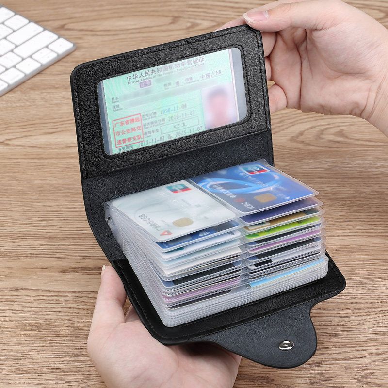 Card Holder Men's Leather Exquisite High-End Multiple Card Slots ...