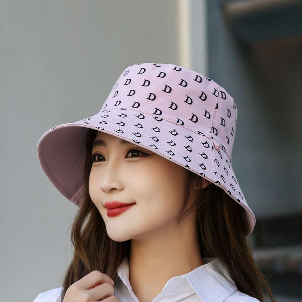 Buy All-Match Cotton Letter D Print Fisherman Hat Korean Style Hat ...