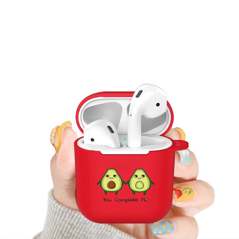 Buy Cute Avocado TPU Airpods Case Shockproof Earphones Wireless Box for ...