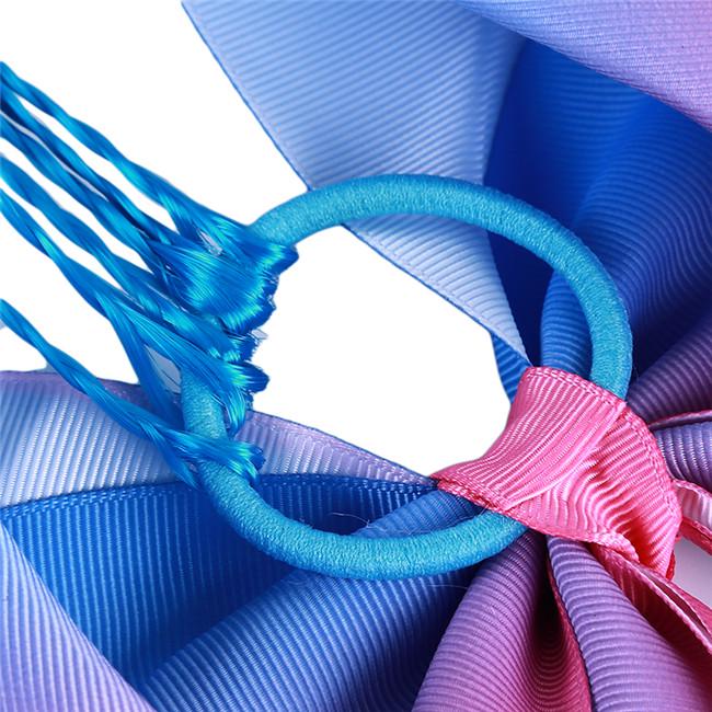 Buy Girls Rainbows Hair Rope Elastic Hair Bands Ribbon Hair Bows Tassel ...