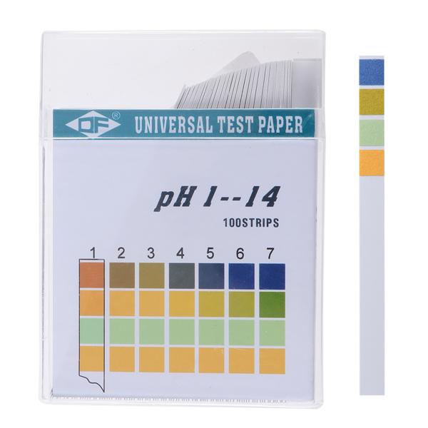 100 pcs 0-14 PH Test Strips Four Colour Recognition with Large ...