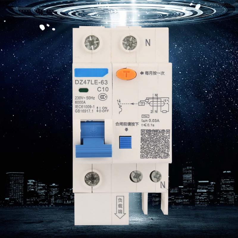 DZ47LE-63 1P+N 10A Residual Circuit Circuit Breaker Over Current Leakage Protection-buy at a low ...