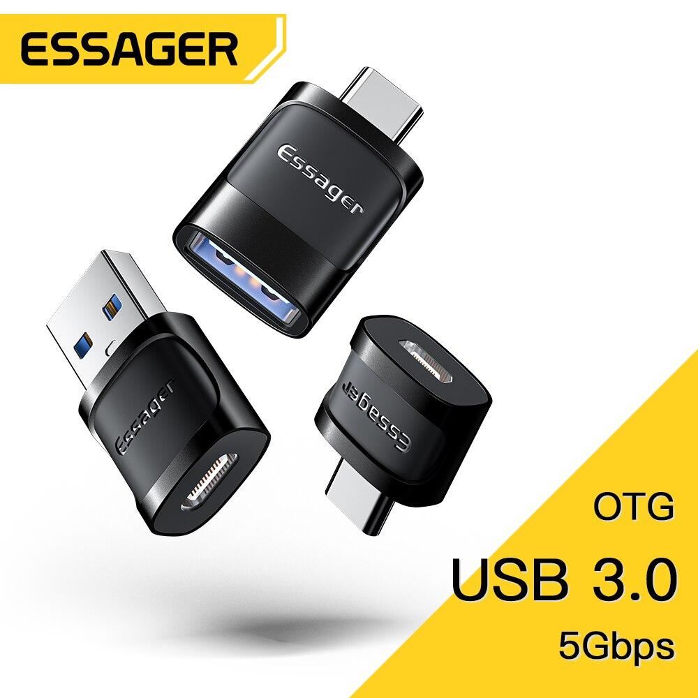 Buy Essager OTG Type C To USB Micro USB To Type C Adapter OTG USB To ...