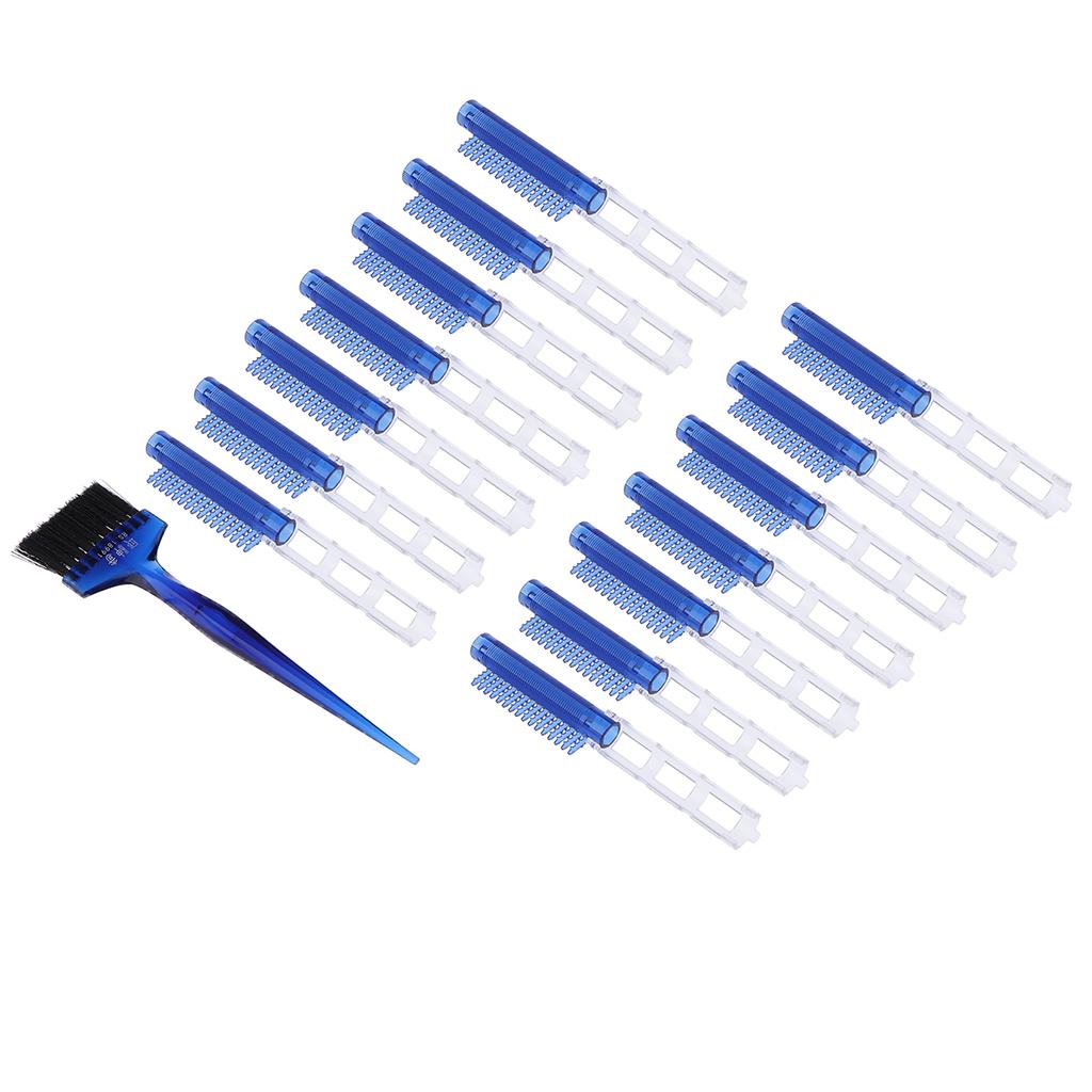 Buy 24Pcs Hair Clip Perming Rod Bars DIY Fluffy Roots Perm Rollers Blue ...