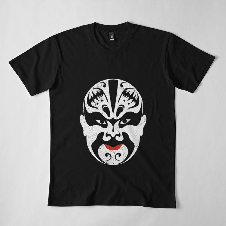 Buy Men Premium Cotton Harajuku T-Shirt Peking Opera Black Face Chinese ...