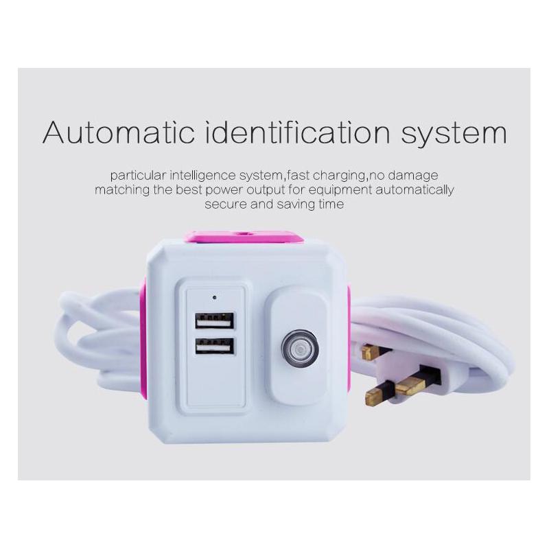 Buy Smart Home Power Cube Plug 4 Socket 2 USB Port Outer Extension ...