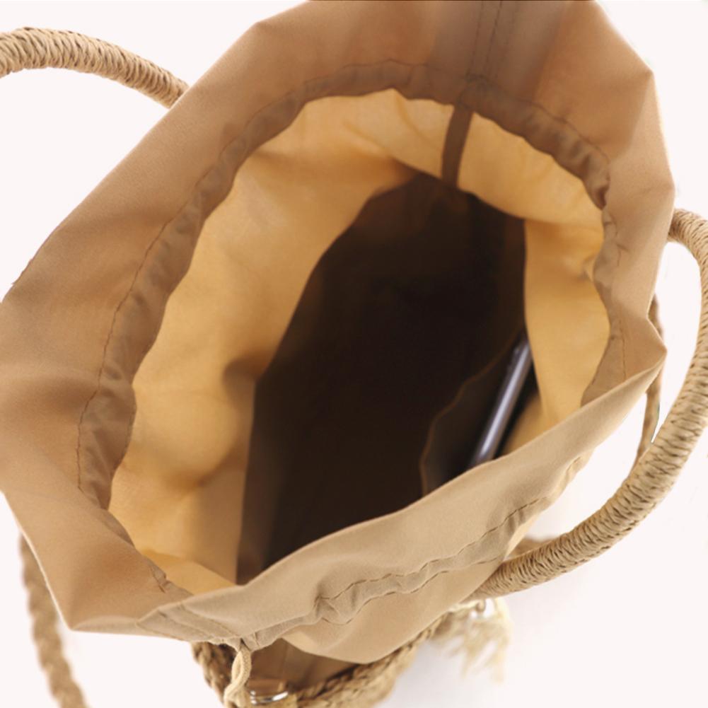 Cheap Fashion Women Woven Drawstring Shoulder Bags Summer Beach Large ...