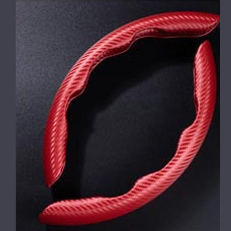 Buy 2Typs A Pair of Car Steering Wheel Covers Black Fiber Steering ...