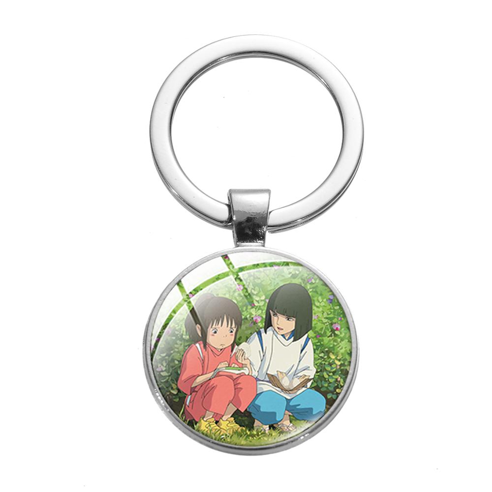 Cheap Kawaii Anime Spirited Away Keychain Crystal Glass Cabochon Art ...
