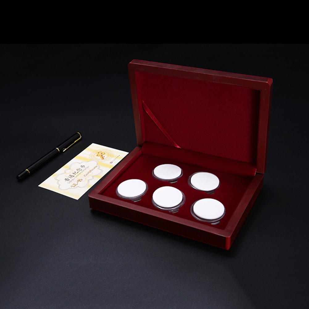 Buy 5 Capacity Coin Collection Box Commemorative Coin Protection Wooden ...