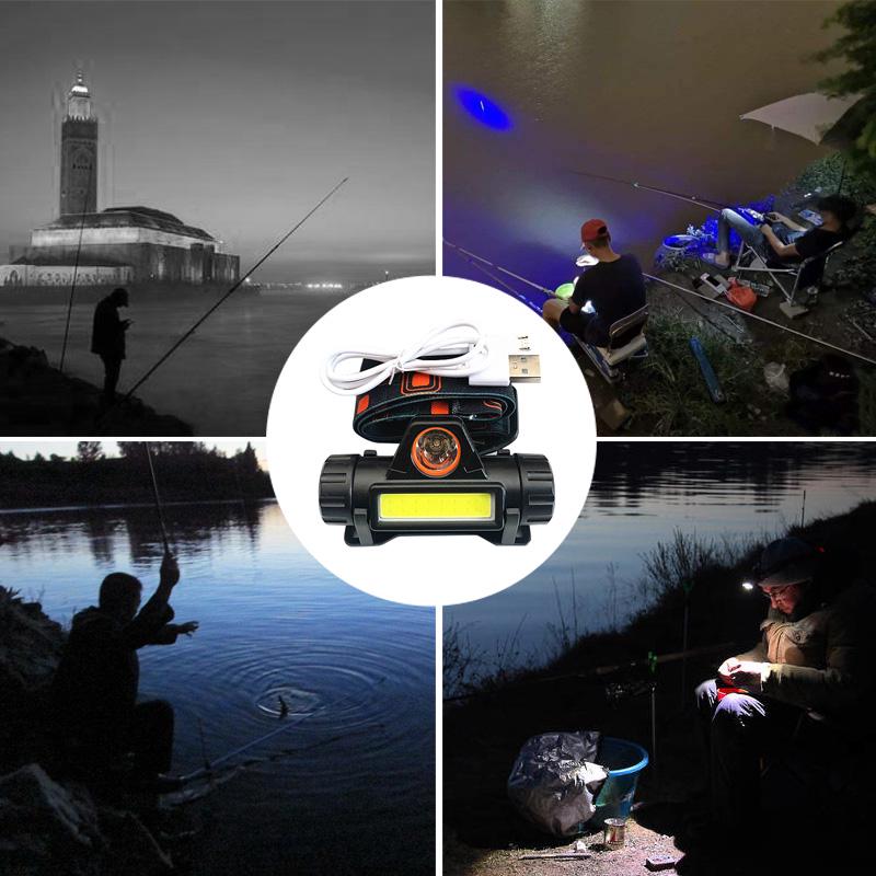 Buy Side Lights Light 1200mAh Double Headlights Fishing Lumens USB ...