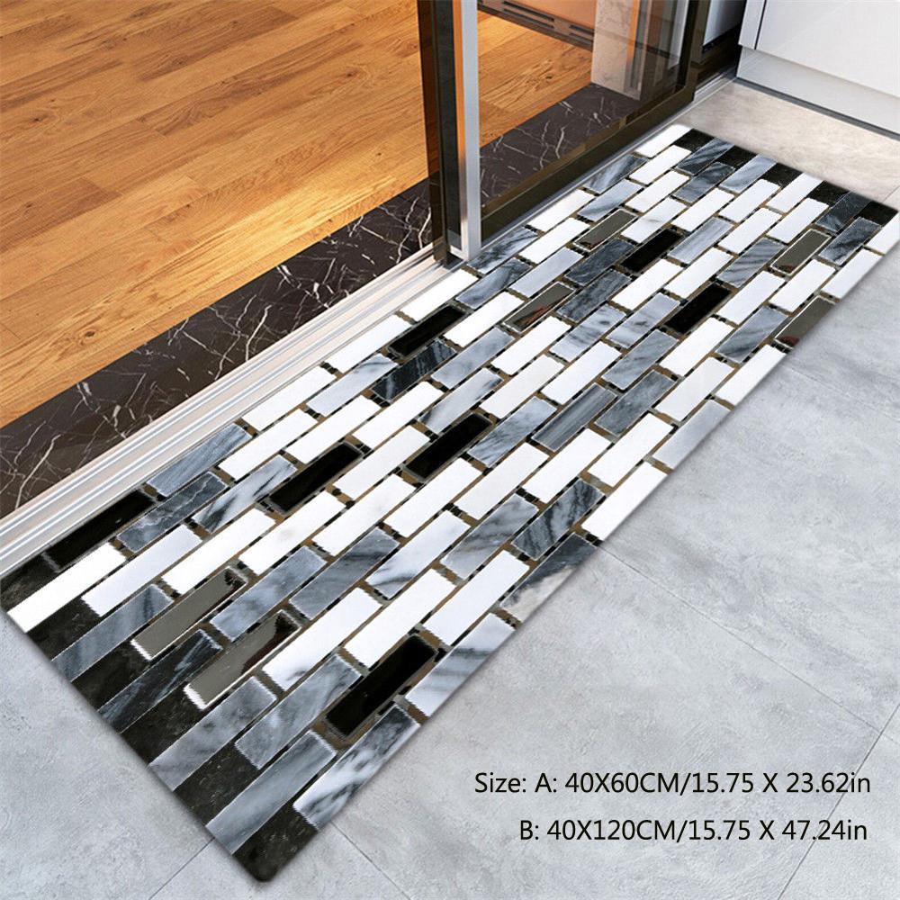 Fake Tile Bricks Bedroom Kitchen Floor Pad Non-slip Bath Rug Mat Door ...