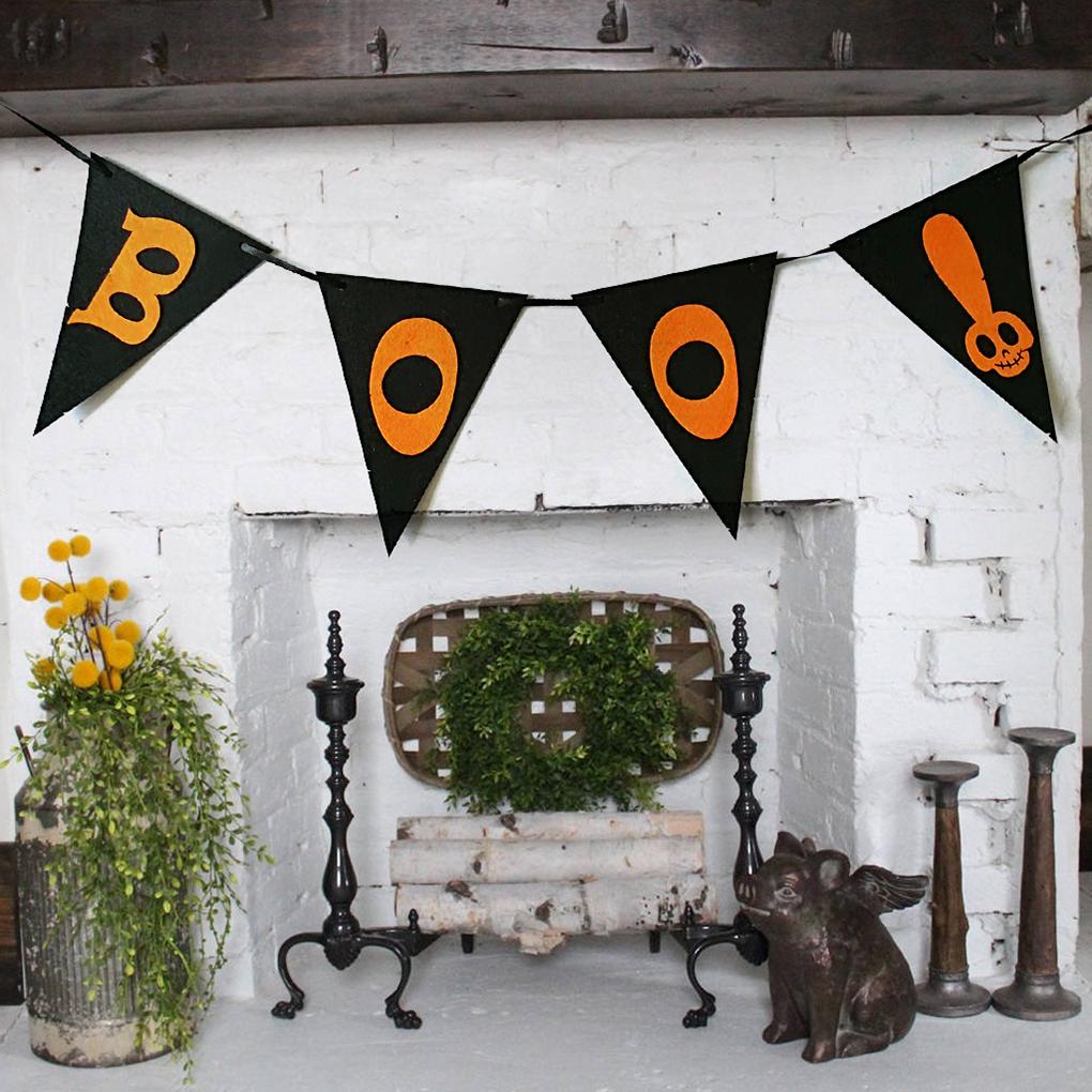 Buy BOO Letter Pattern Halloween Pennant Party Club Hanging Decoration ...