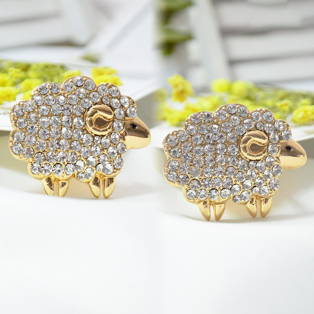Buy Animal Brooch Pins Crystal Sheep Shaped Lapel Pin Dazzling Jewelry ...
