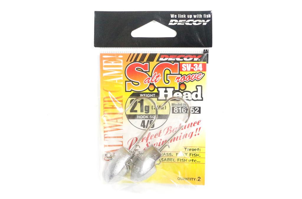Cheap Decoy SV-34 Jig Head Salt Groove S.G Head Size 4/0 , 21 grams (6752) | Joom
