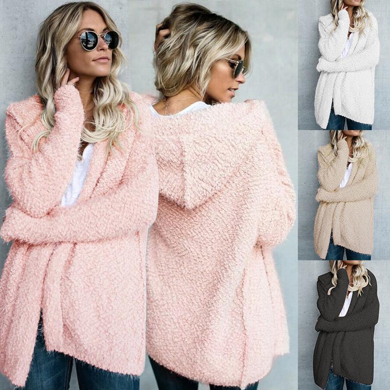 Buy Pdtoweb Womens Teddy Bear Hoodies Coat Ladies Woolen Fleece Jumper ...