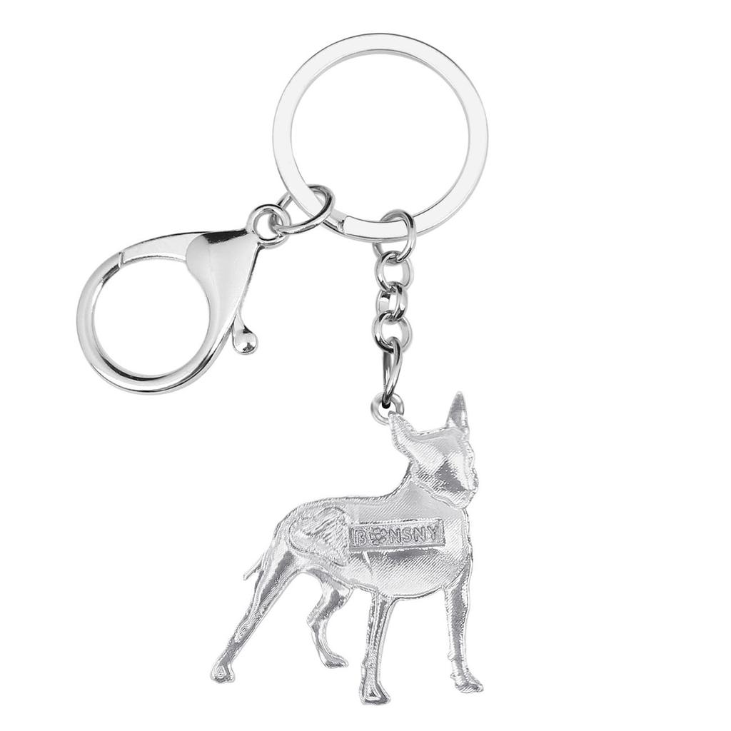 Buy Enamel Alloy Rhinestone Crystal Cute Bull Terrier Dog Keychains ...