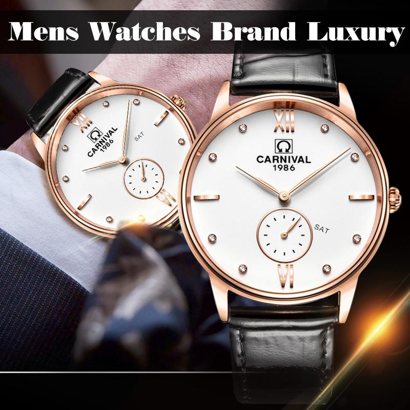 Buy Small Second Dial Watch Men Watches Luxury Quartz Watch Leather ...