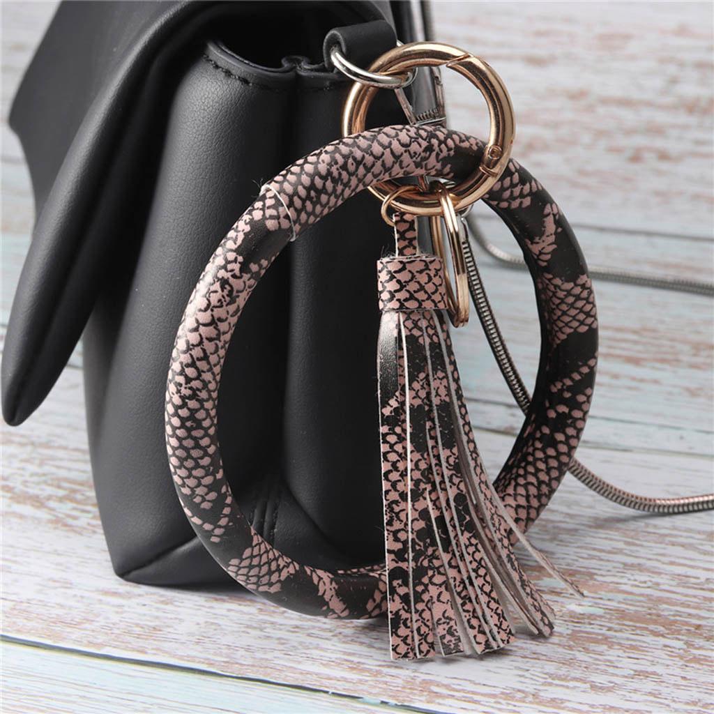 Buy Women Fashion Tassel Key Chain Ring Bracekets Bangles Wristlet ...