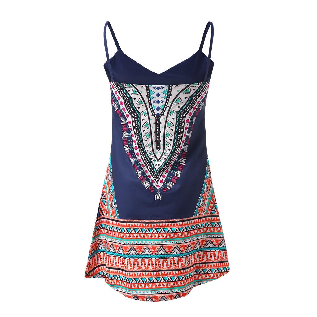 Buy GW Womens Fashion Summer Print Color Block Sleeveless Dress A-Line ...