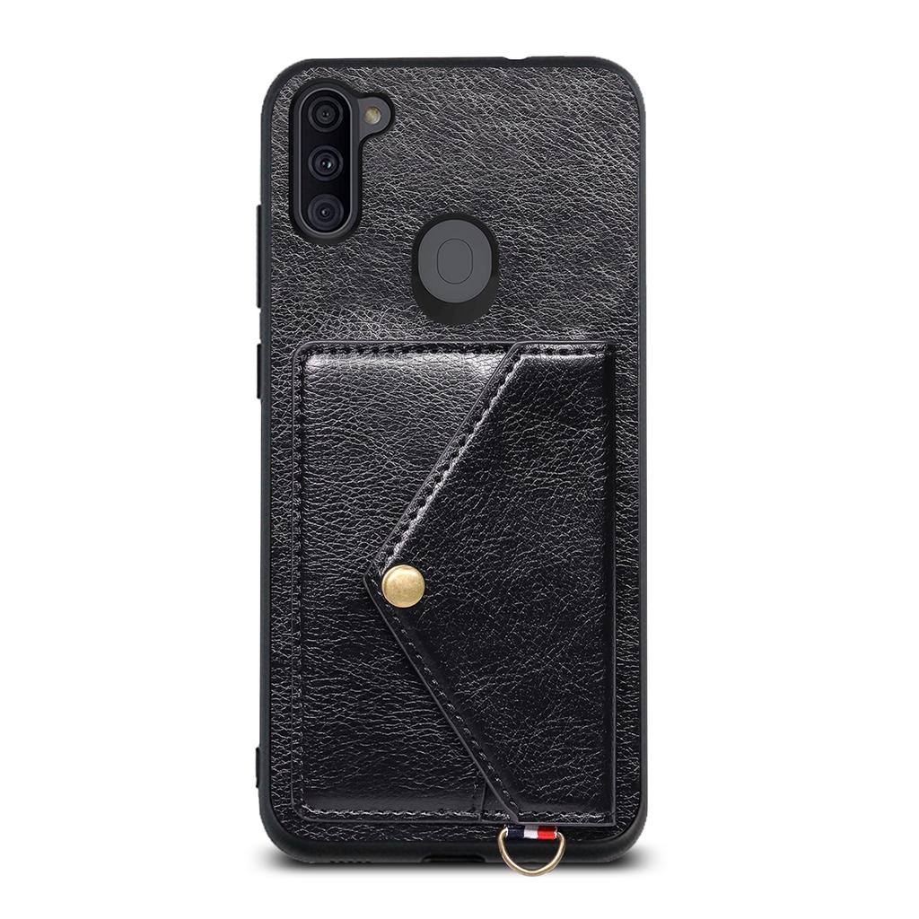 Buy For Samsung Galaxy A11 / M11 Litchi Texture Silicone + PC + PU ...