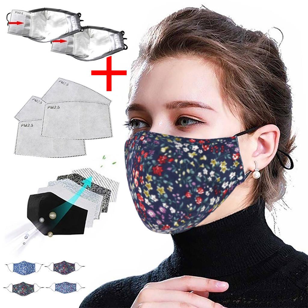 Buy PM2.5 Anti-dust Cotton Reusable Adjust Printing 2pc Mask + 4 ...