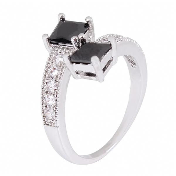 Buy Fashion Chic Black Color Rings For Women Trendy Jewelry Open Ring ...
